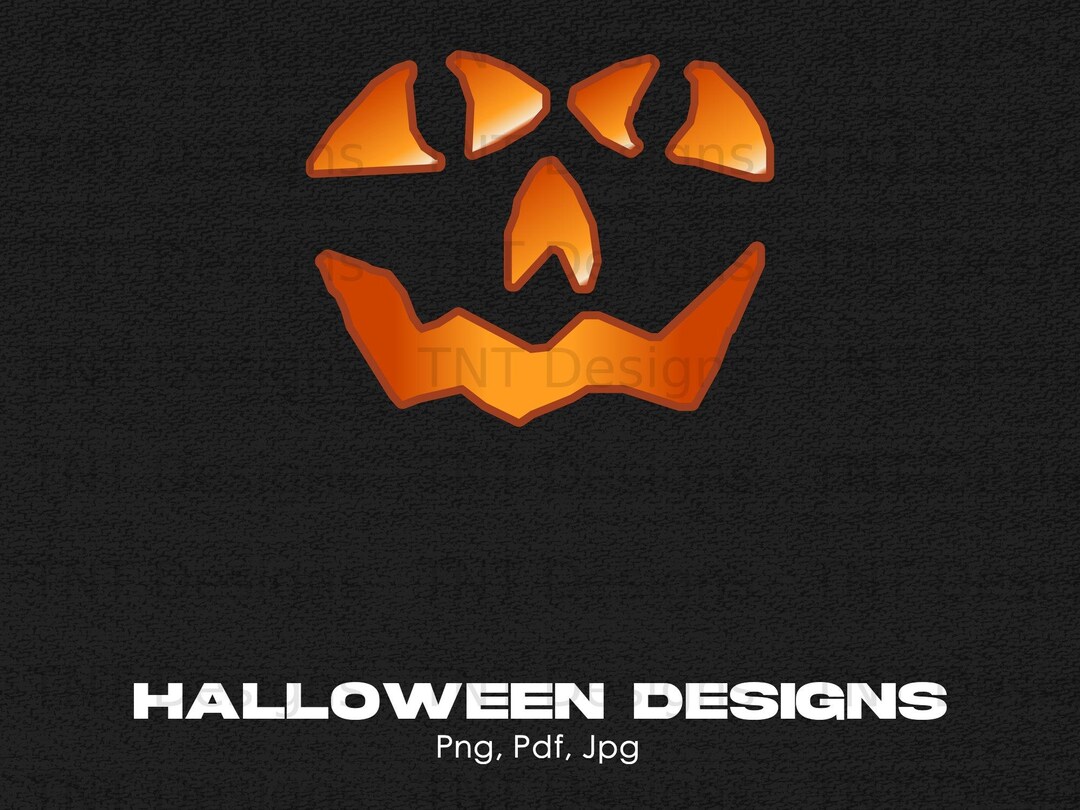 Scary Halloween Pumpkin Digital Png File, Instant Download, Spooky T ...