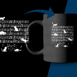 Cats Playing With Music Notes Digital File Instant Download, Funny ...