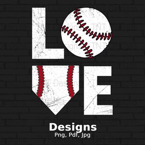 Love Baseball Digital Png File, Instant Download, Love Baseball T-shirt ...