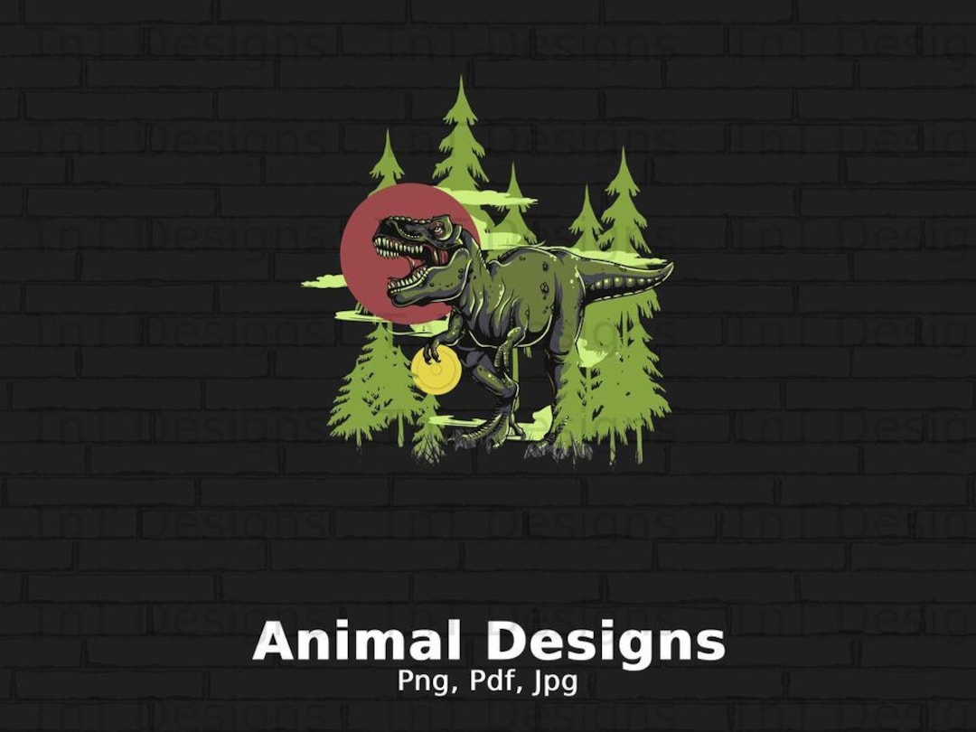 Frisbee Dinosaur Digital Png File Instant Download, Disc Golf T-shirt ...