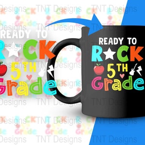 Ready to Rock 5th Grade Digital Png File, Instant Download, Funny Fifth ...