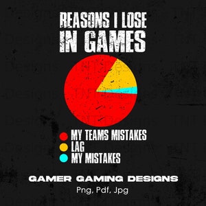 Reasons I Lose in Games Gamer Video Games Gamer Funny Digital - Etsy