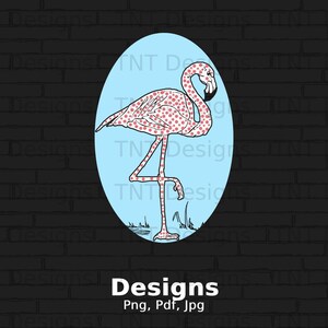 Pink Polka Dot Flamingo Digital Png File Instant Download, Flamingo T ...