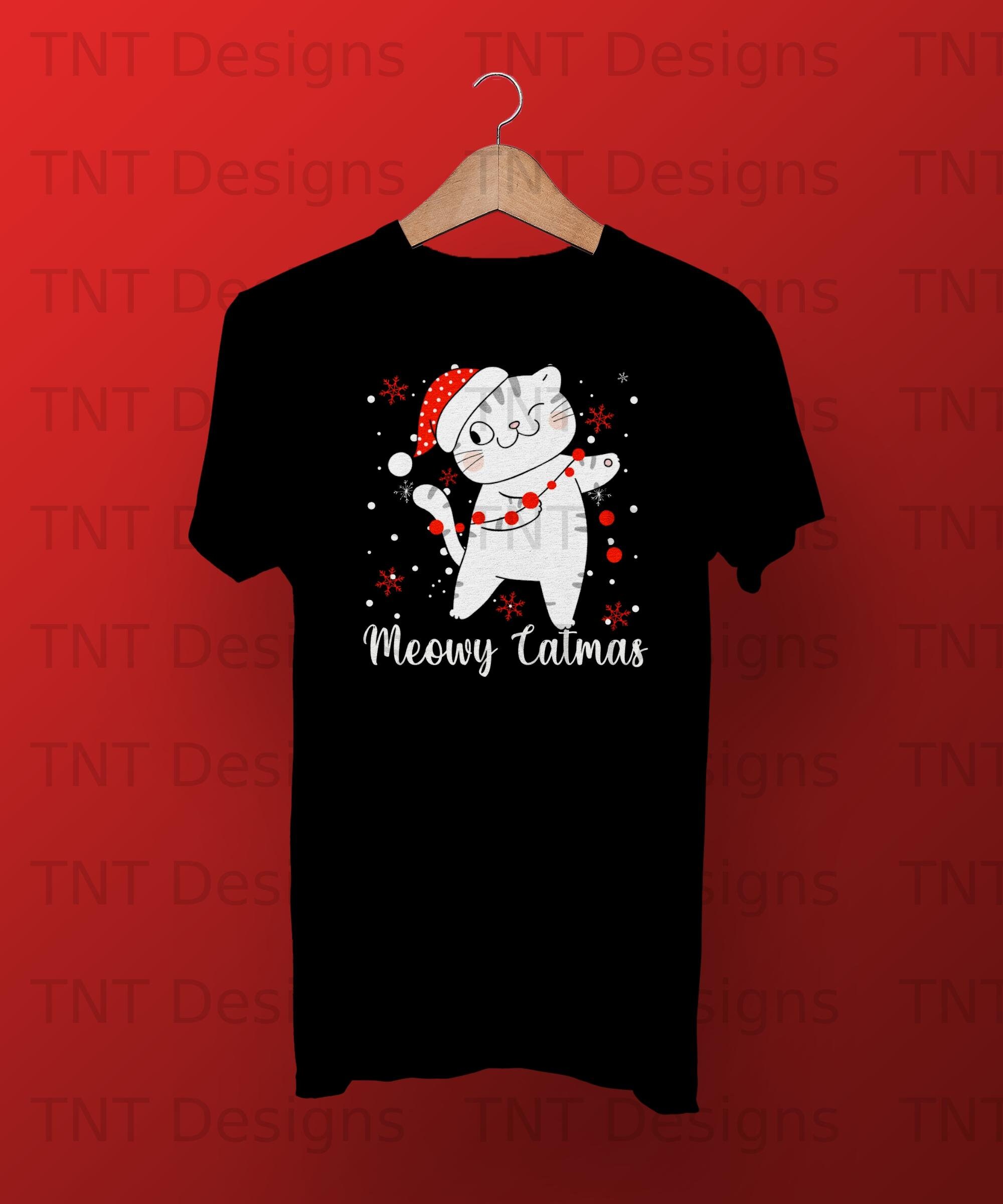 Meowy Catmas Christmas Cat Digital Png File, Instant Download, Funny ...