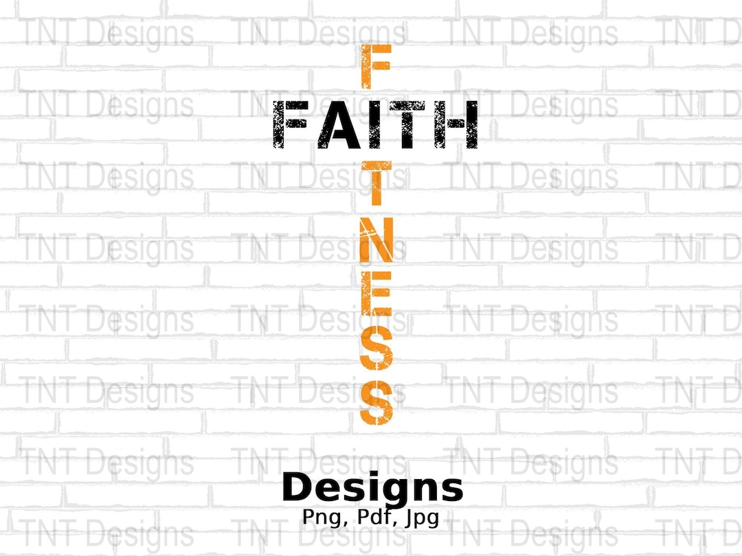Faith Fitness Digital Png File, Instant Download, Christian Fitness T ...