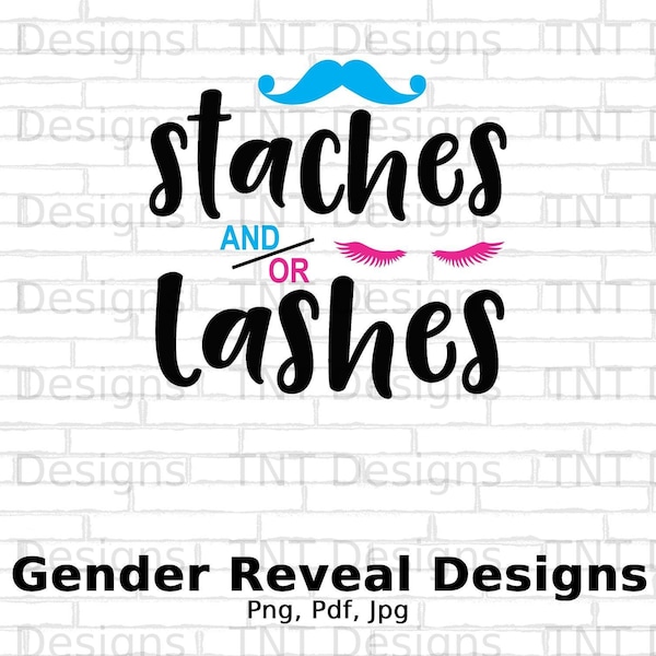 Lashes and Staches Gender Reveal - Etsy
