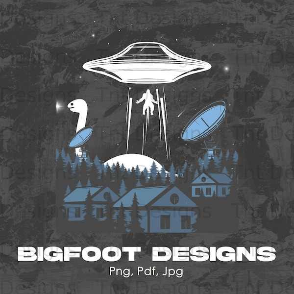 Ufo and Big Foot Png - Etsy
