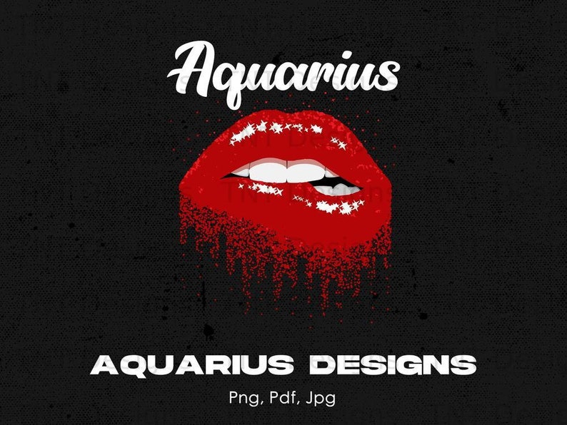 Aquarius Lips Digital Png File Instant Download Aquarius Girl - Etsy