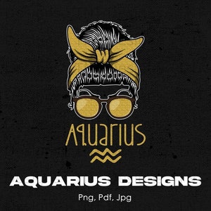 Aquarius Women Digital Png File Instant Download, Aquarius Queen Png ...