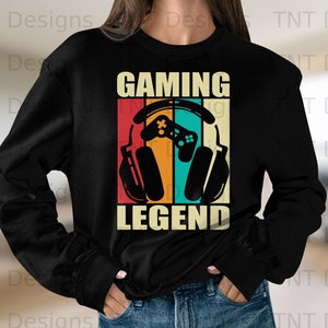 Gaming Legend Digital Png File, Instant Download, Vintage Gamer T-shirt ...