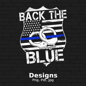 Back the Blue USA Flag Badge Digital Png File, Instant Download, Blue ...