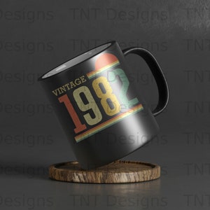 Vintage 1982 Digital Png File Instant Download, Retro Birthday T-shirt ...