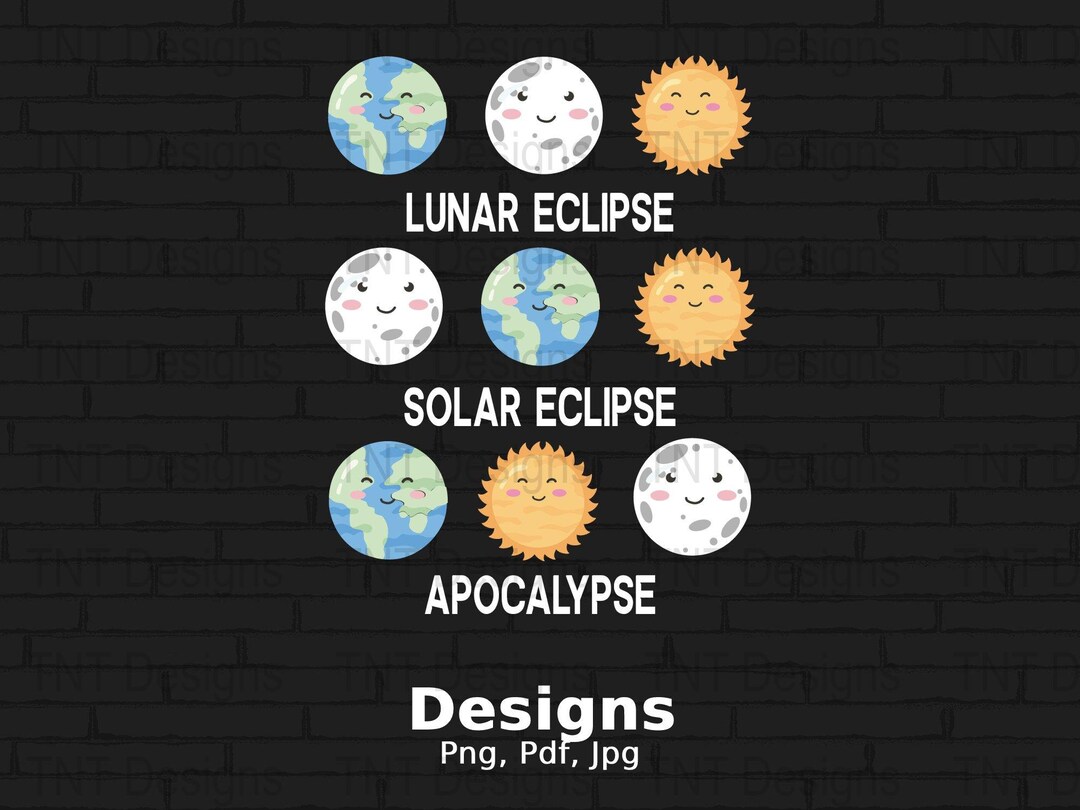 Lunar Eclipse Solar Eclipse Apocalypse Digital Png File, Instant ...