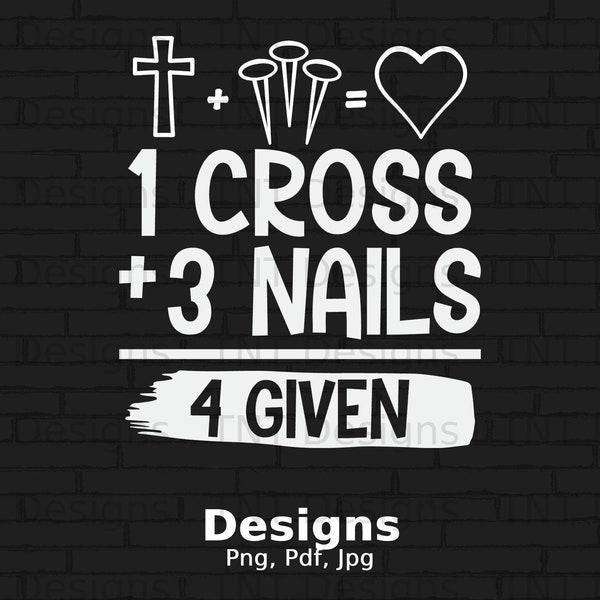 3 Nails Cross Svg - Etsy
