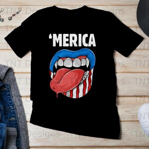 Merica Freedom Lips Digital Png File, Instant Download, American Flag ...