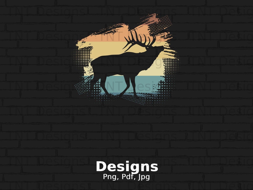 Vintage Elk Digital Png File Instant Download, Elk Lover T-shirt Design ...