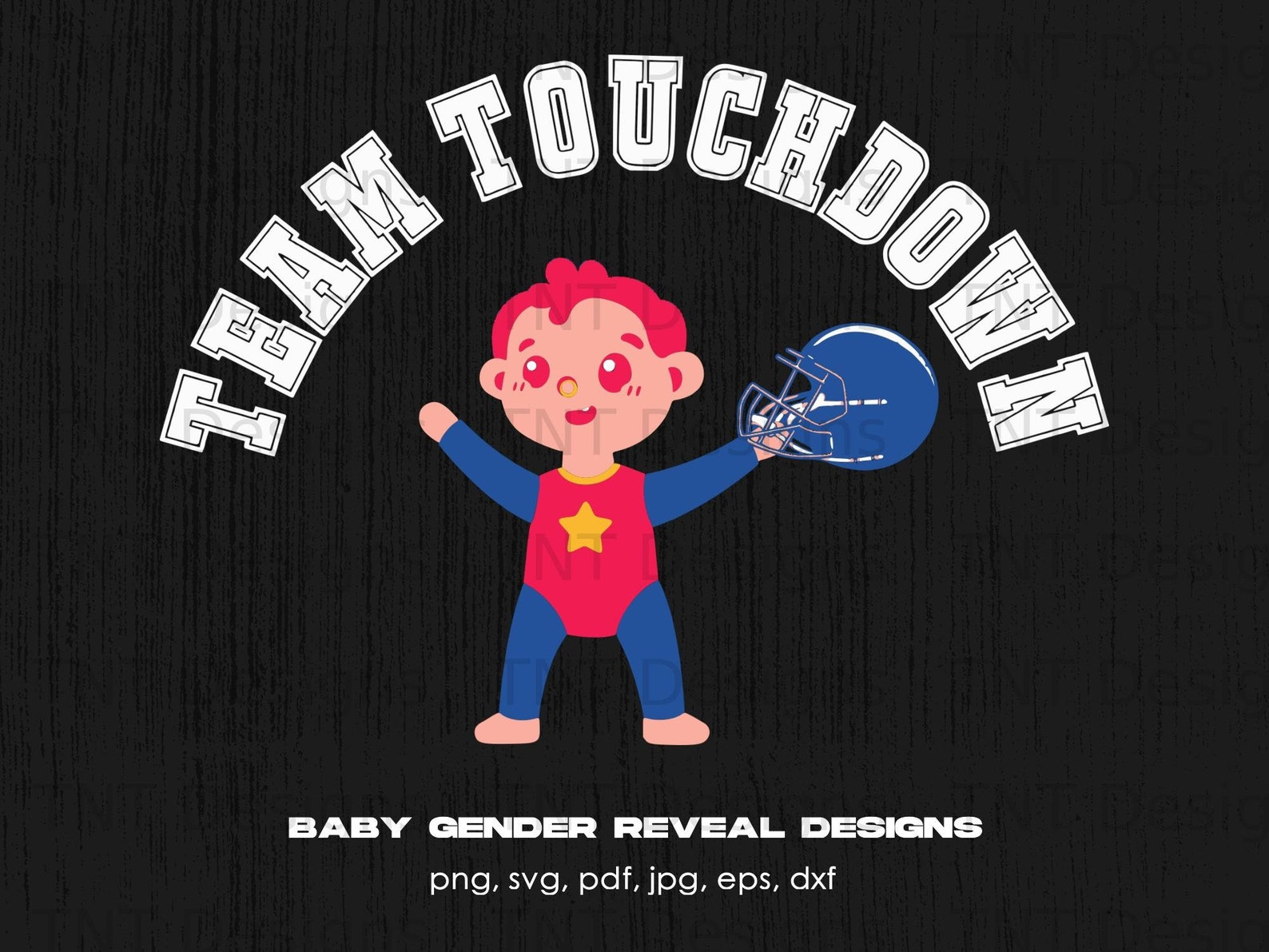 Team Touchdown Football Gender Reveal Digital Png File Instant - Etsy