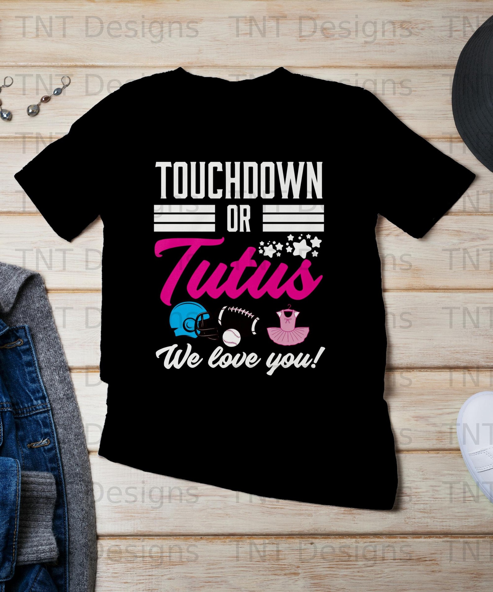 Touchdowns or Tutus We Love You Digital Png File, Instant Download ...