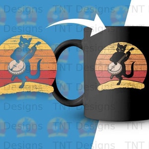 Funny Cat Playing Banjo Digital Png File, Instant Download, Vintage ...