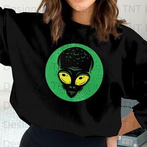 Alien Head Digital Png File, Instant Download, Funny Alien T-shirt ...
