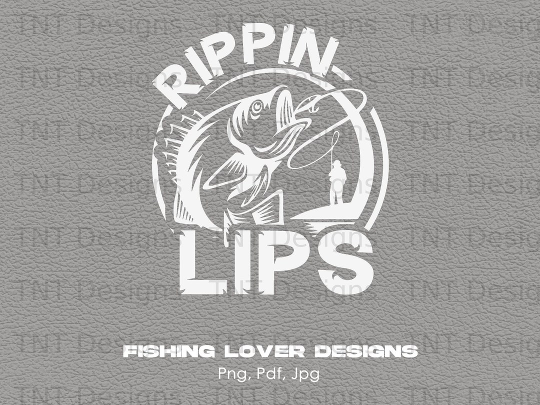 Rippin Lips Funny Fisherman Digital Png Design File Instant Download ...
