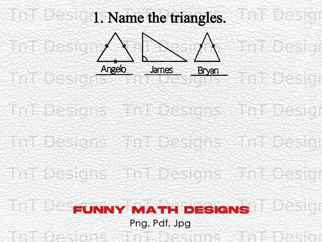 Name the Triangles Digital Png File, Instant Download, Funny Math ...