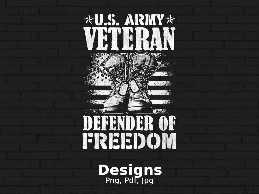 US Veteran Defender of Freedom Digital Png File, Patriotic Veteran T ...