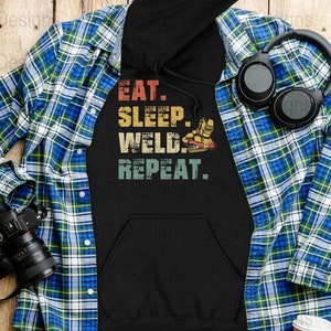 Eat Sleep Weld Repeat Vintage Digital Png File, Instant Download, Funny ...
