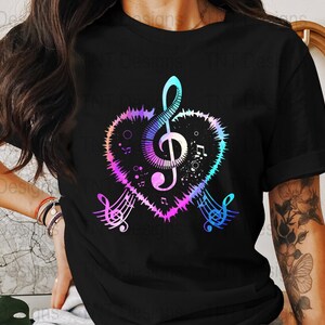 Colorful Musical Note Digital Png File, Instant Download, Heart Treble ...