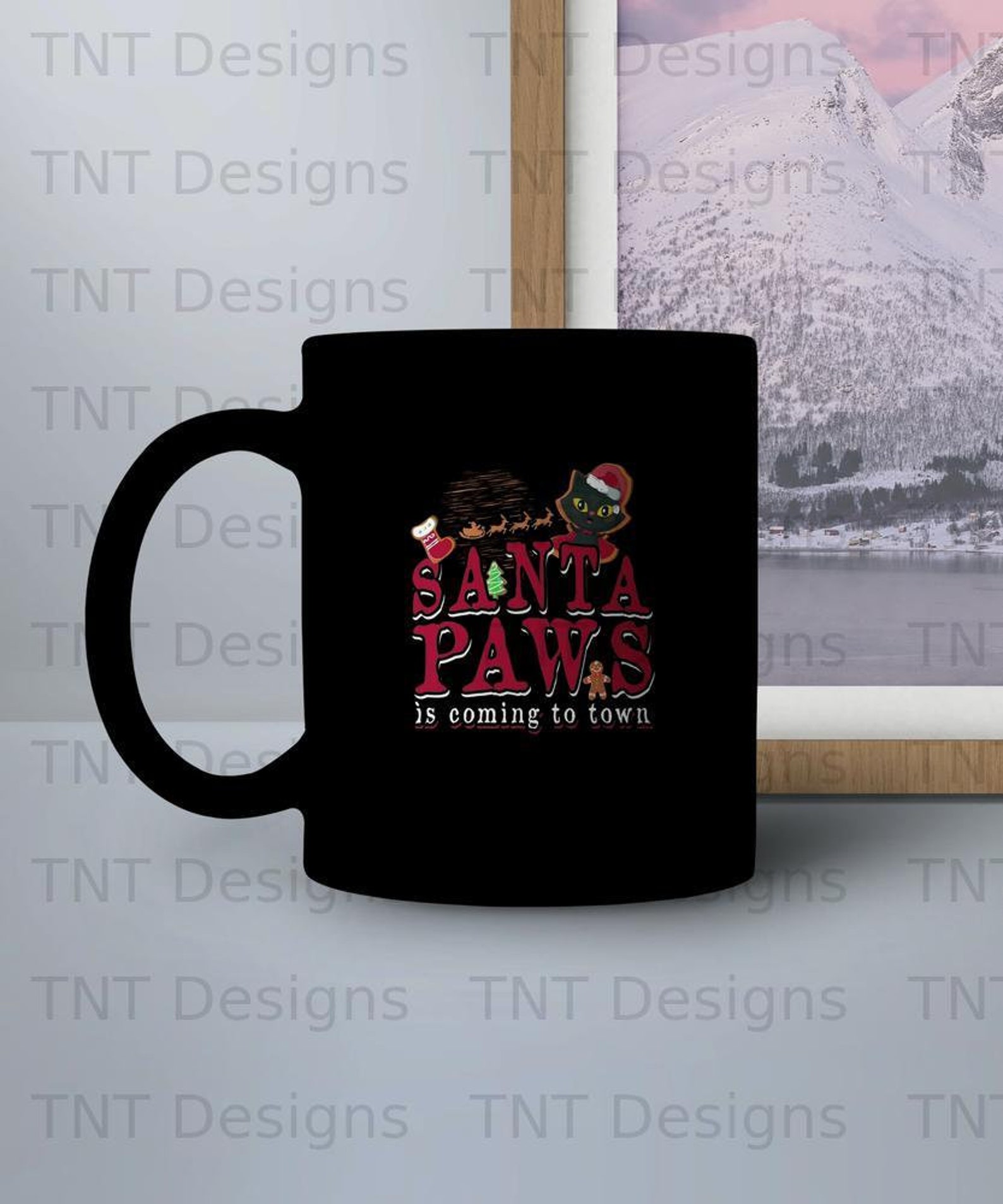 Santa Paws is Coming to Town Funny Cat Lovers Digital File - Etsy