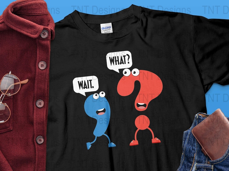 Wait What Question Mark and Comma Digital File, Funny Punctuation ...