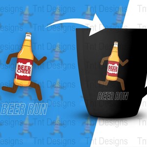 Beer Run Digital Png File, Instant Download, Funny Beer Running T-shirt Design, Beer Bottle Png ...