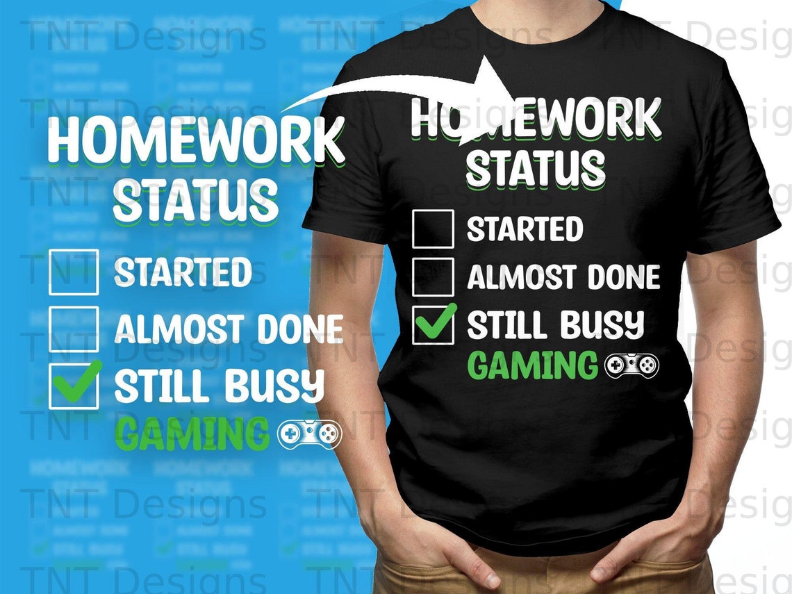 Homework Status Still Busy Gaming Digital File Instant - Etsy