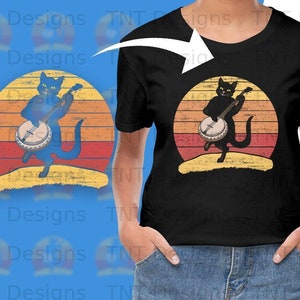 Funny Cat Playing Banjo Digital Png File, Instant Download, Vintage ...