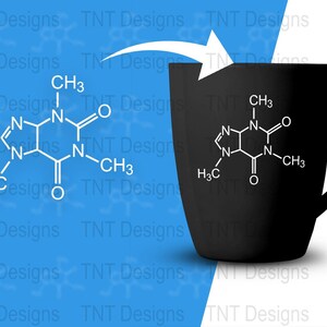 Caffeine Coffee Chemical Formula Digital Png File, Instant Download ...