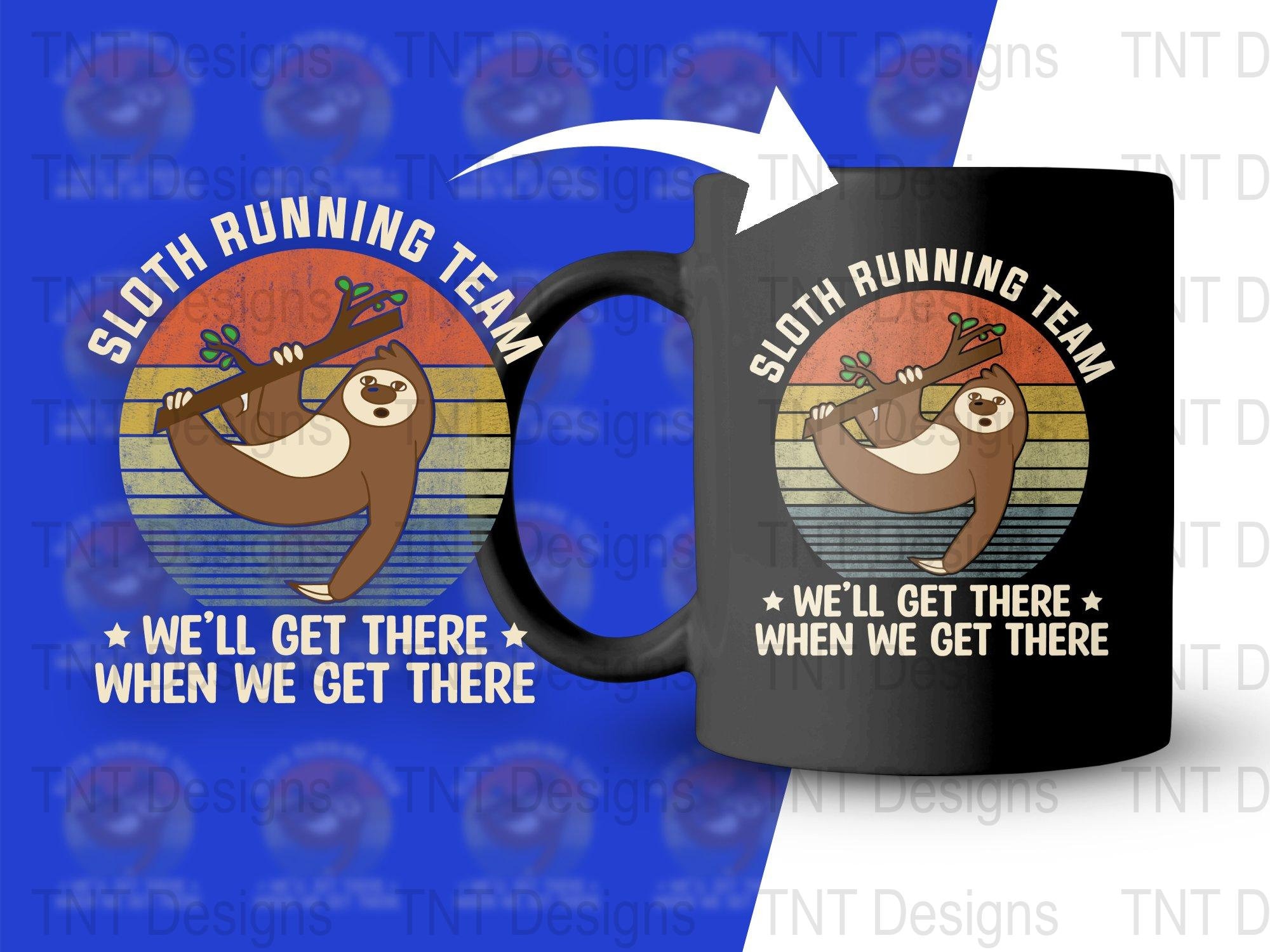 Vintage Sloth Running Team Digital Png File, Instant Download, Funny ...