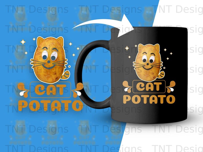 Cat Potato Digital Png File, Instant Download, Cute Fat Potato Cat T ...