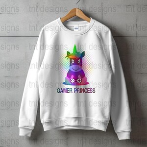Gamer Princess Digital Png File, Instant Download, Gaming Unicorn T ...