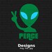 Alien Peace Sign Digital Png File, Instant Download, Funny Alien T ...