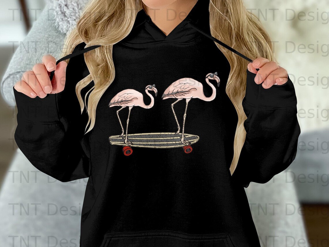 Flamingos on Skateboard Png Digital File Instant Download, Cool Pink ...