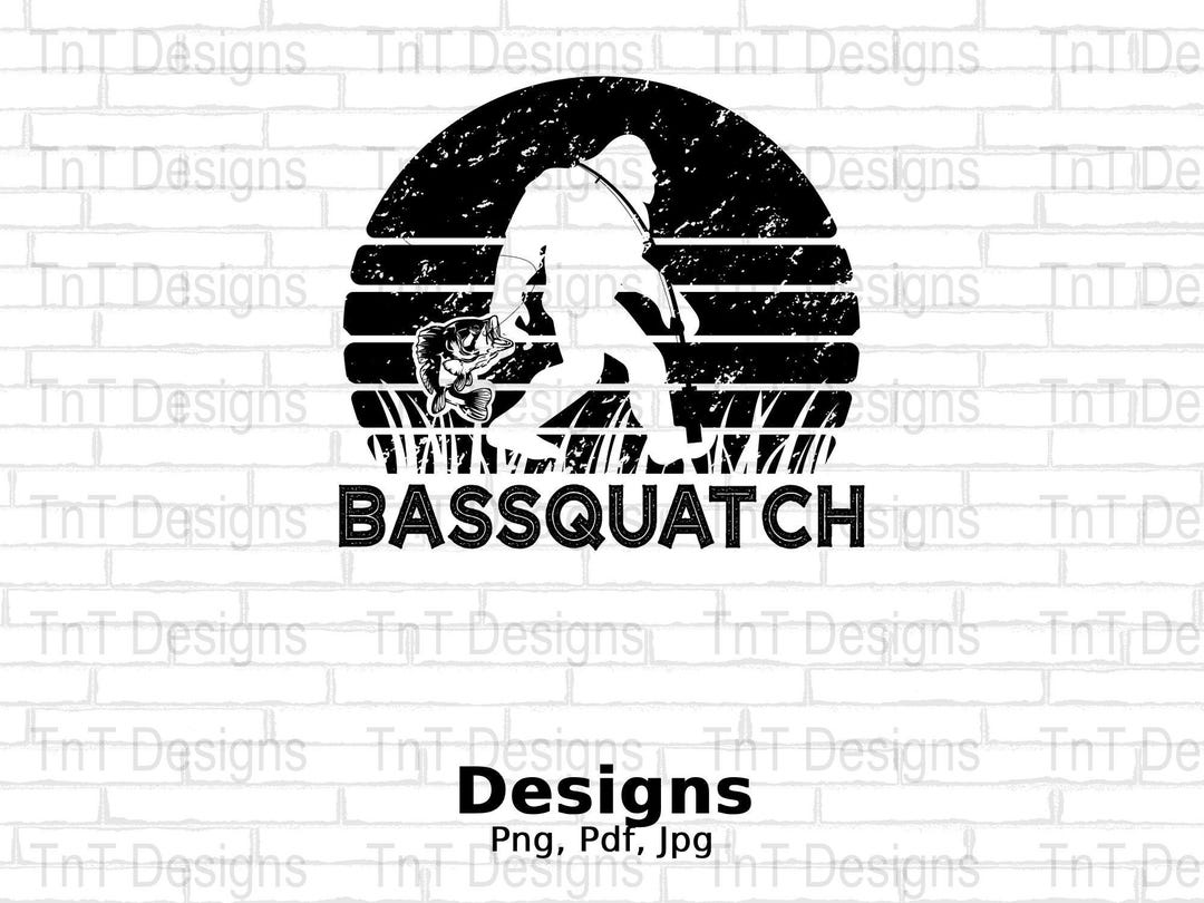 Bassquatch Digital Png File, Funny Bigfoot Fishing T-shirt Design ...