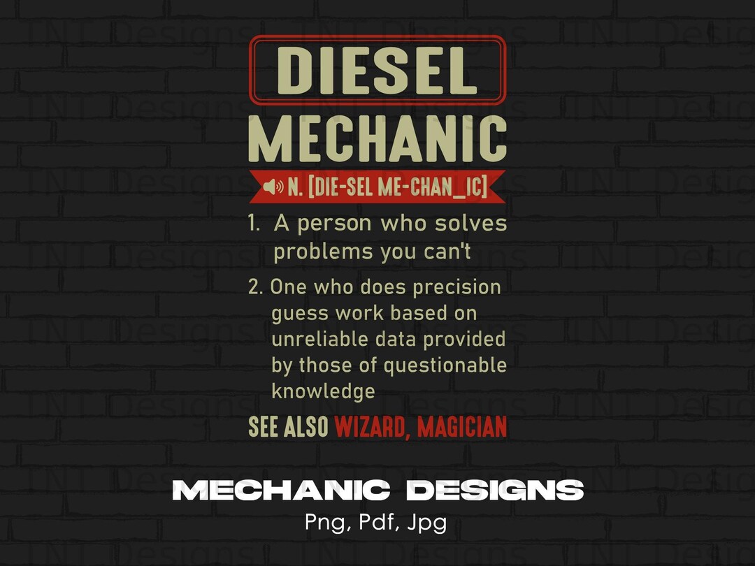 Diesel Mechanic Definition Digital Png File Instant Download, Funny ...