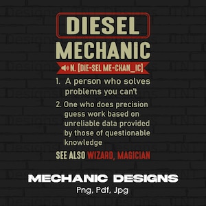 Diesel Mechanic Definition Digital Png File Instant Download, Funny ...