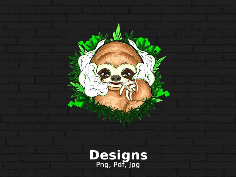 Sloth Smoking Weed Digital Png File Instant Download Sloth - Etsy