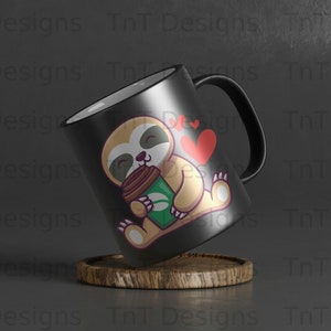 Sloth Drinking Coffee Digital Png File, Instant Download, Funny Sloth ...
