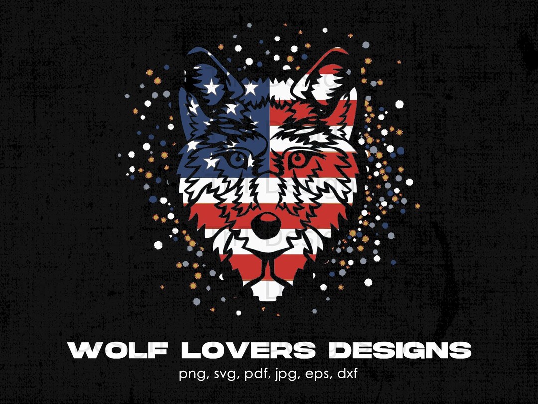American Flag Wolf Digital Png File, Instant Download, Patriotic Wolf T ...