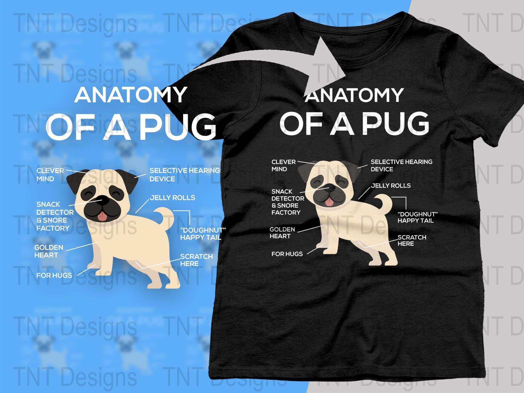 Anatomy of A Pug Digital Png File, Instant Download, Funny Dog Lover T ...