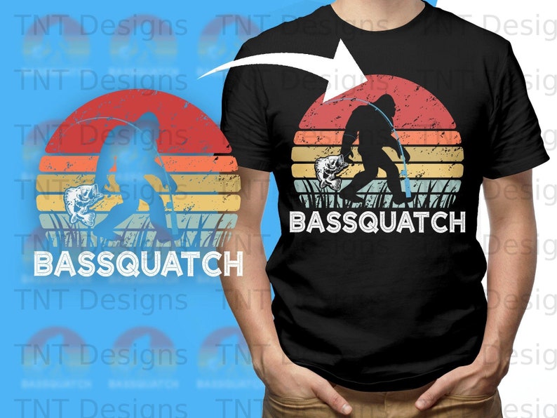 Bassquatch Digital Png File, Instant Download, Funny Bigfoot Fishing T ...