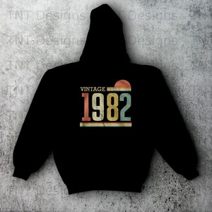 Vintage 1982 Digital Png File Instant Download, Retro Birthday T-shirt ...
