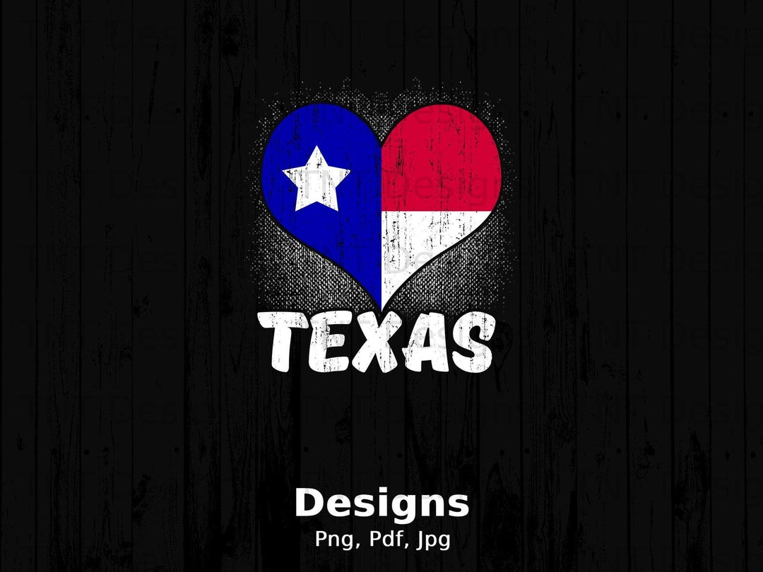 State of Texas Flag Heart Digital Png File, Instant Download, Vintage ...